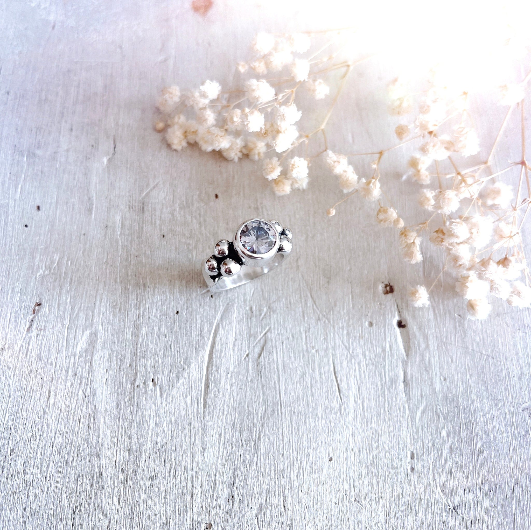 Anillo Elisa Lunar Salt & Pepper