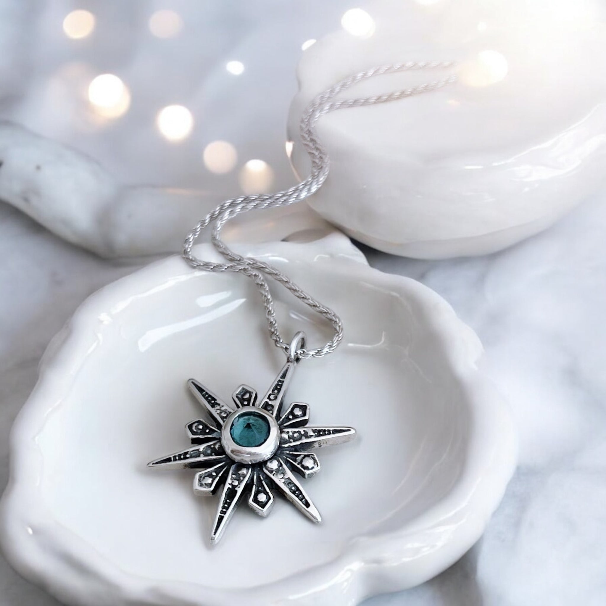 Colgante Estrella Maria Topacio London Blue